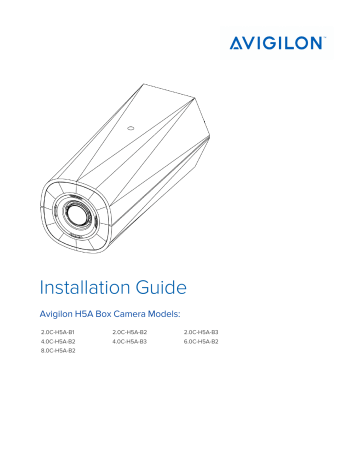 Avigilon 2.0C-H5A-B1 H5A Box Camera Installation Guide | Manualzz