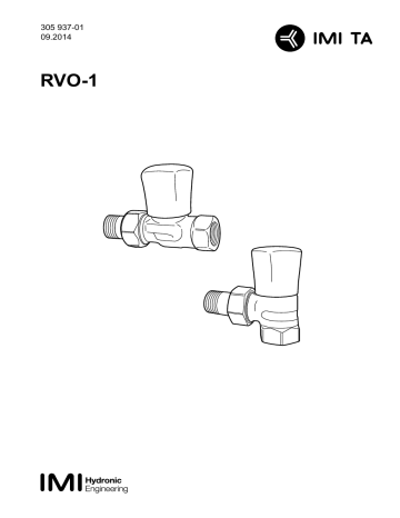 Manuel d'installation de la vanne IMI RVO-1 | Manualzz
