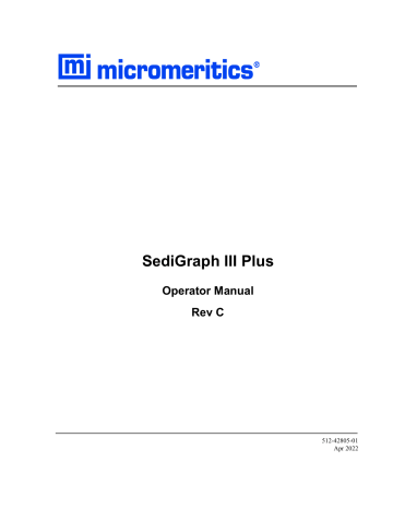 Micromeritics SediGraph 5125 Operator Manual | Manualzz