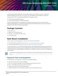 Aruba 9012 - installation Guide, User Guide, User guide