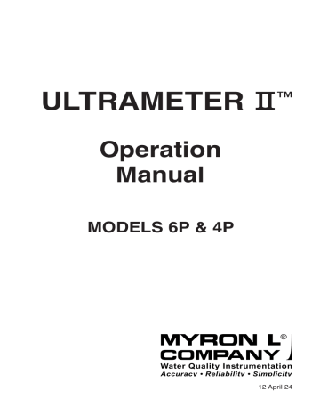MYRON L ULTRAMETER II 6P and 4P Operation Manual | Manualzz