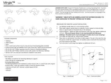 Landscape Forms MINGLE Table Installation Guide | Manualzz