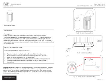 Landscape Forms FGP Litter Installation Guide | Manualzz
