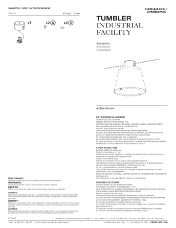 Landscape Forms Tumbler Lighting Installation Guide - Outdoor Luminaire for Mounting up to 15m ...