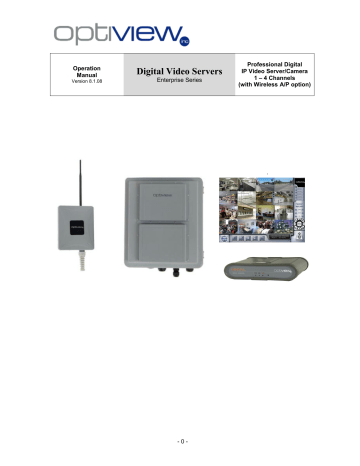 Optiview Enterprise Series Manual - 1-4 Channels IP Video Server/Camera ...
