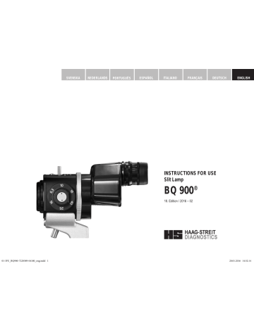 Haag-Streit Slit lamp BQ 900 Instructions For Use | Manualzz