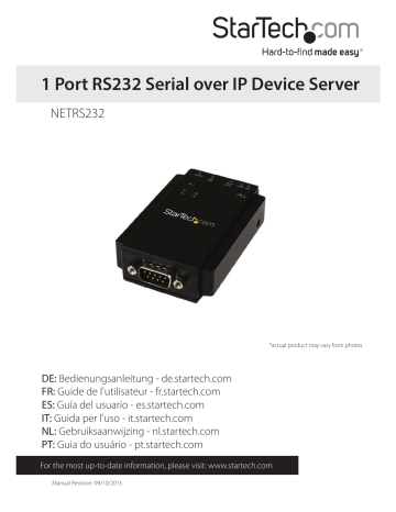 StarTech.com NETRS232 Instruction Manual | Manualzz