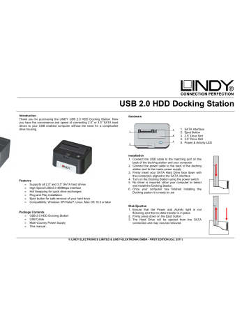 Lindy USB 2.0 HDD Docking Station Quick Start Manual | Manualzz