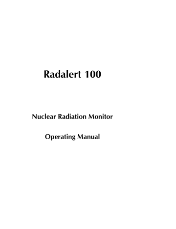 International Medcom Radalert 100 Operating Manual | Manualzz