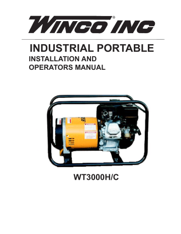 Winco WT3000C Installation And Operator's Manual | Manualzz