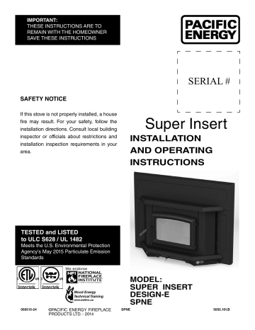 Pacific energy SUPER INSERT DESIGN-E SPNE Manual | Manualzz