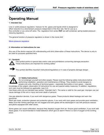 AirCom RAF-10A Owner's Manual | Manualzz