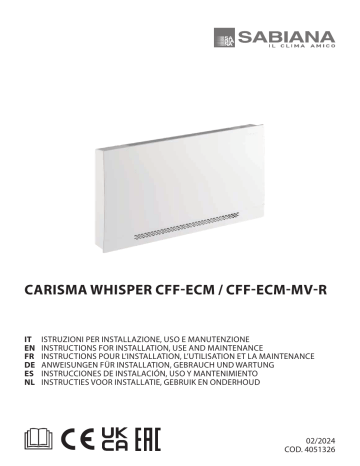 Sabiana Carisma Whisper CFF-ECM Fan coil Installation Manual | Manualzz