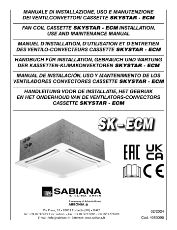 Sabiana SkyStar-ECM Fan coil Installation manual | Manualzz
