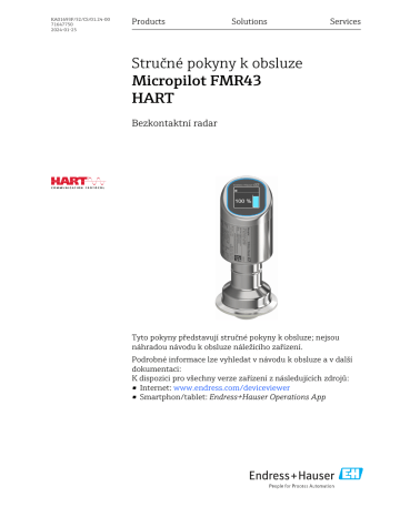 Endres+Hauser KA Micropilot FMR43 HART quick guide | Manualzz