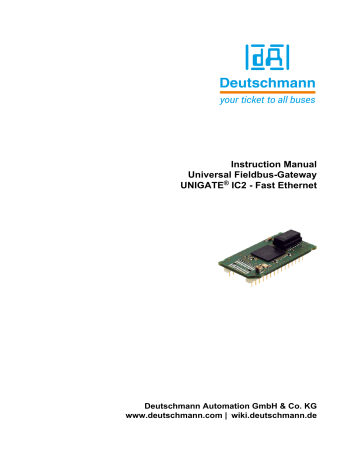 Deutschmann UNIGATE IC2 Fast Ethernet / Modbus TCP Manual | Manualzz