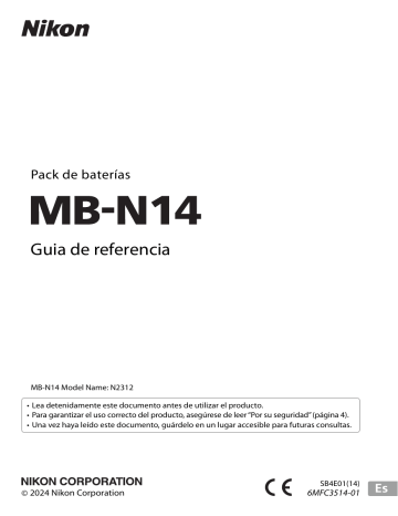 Manual de usuario Nikon MB-N14 | Manualzz