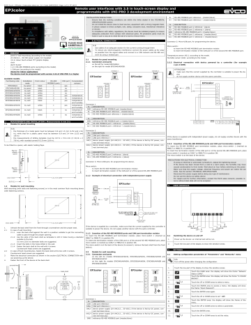 Evco EPJC960U4VWSW Manual: Remote User Interface Installation & Programming | Manualzz