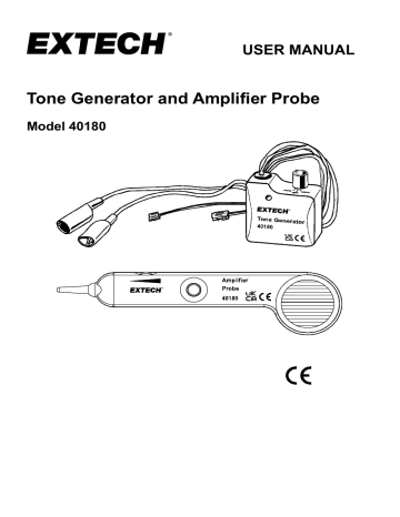 Extech 40180 Tone Generator and Amplifier Probe User Manual | Manualzz