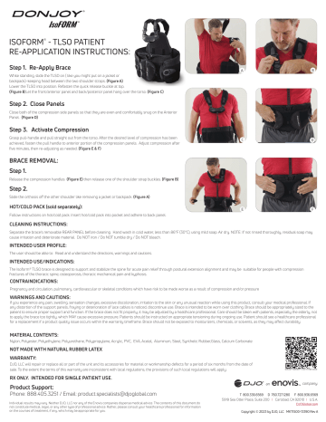 Donjoy 12357 Isoform Tlso Patient Instruction manual | Manualzz