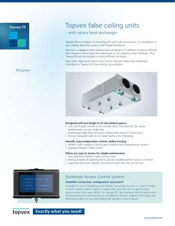 SystemAir Topvex_FR_2025 Manual - Download PDF | Manualzz