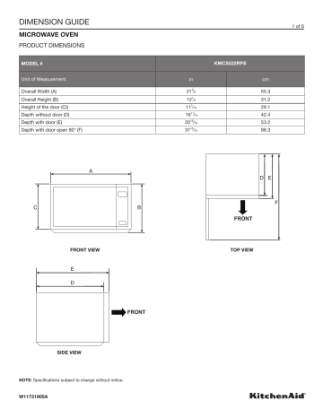 KitchenAid KMCS522RPS Countertop Mode d'emploi | Manualzz