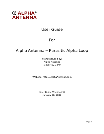 Alpha Antenna Parasitic Alpha Loop User Guide | Manualzz