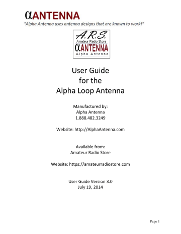 Alpha Antenna Alpha Micro-Tune Loop Antenna User Guide | Manualzz