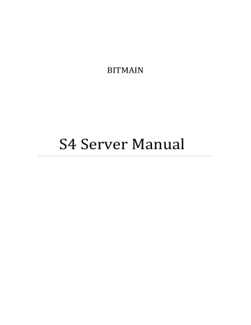 BITMAIN AntMiner S4 Manual - Online & Downloadable | Manualzz