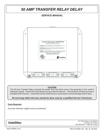 Intellitec Amp Transfer Relay Service Manual | Manualzz