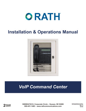 RATH RP8500PBXVOIPG VoIP Command Center Installation Manual | Manualzz