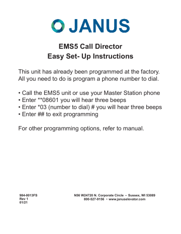 Rath EMS5 Master Stations Owner's Manual - Download or Read Online | Manualzz