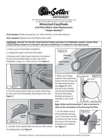 SunSetter EasyShade End Plate Replacement Instructions | Manualzz