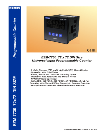 EMKO EZM-7730 Single Set Programmable Counter Manual | Manualzz