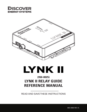 Discover LYNK II Relay Owner's Manual - Discover Lithium | Manualzz