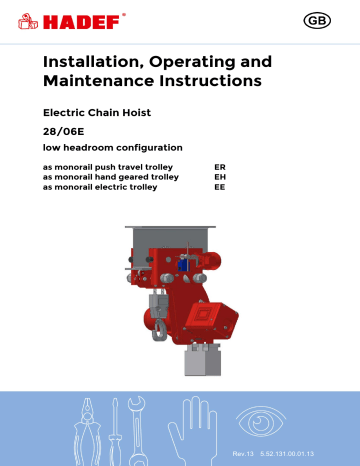 HADEF 28/06 E Electric chain hoist Owner's Manual | Manualzz