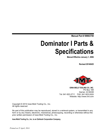 IMT DOMINATOR-1 Service Manual - Download PDF | Manualzz