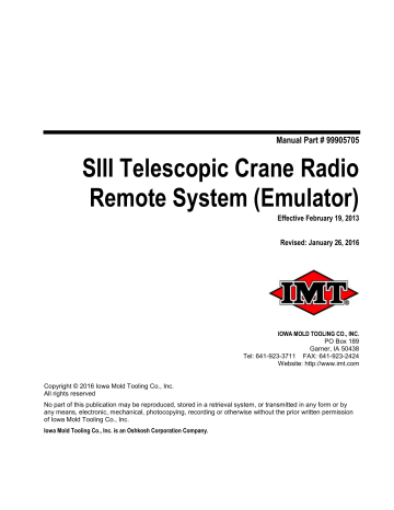 IMT Tele Crane Radio Remote Service Manual | Manualzz