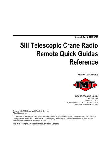 IMT Tele Crane Radio Remote Service Manual - Download & Read Online | Manualzz