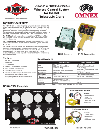IMT Tele Crane Remote Service Manual - View Online or Download | Manualzz