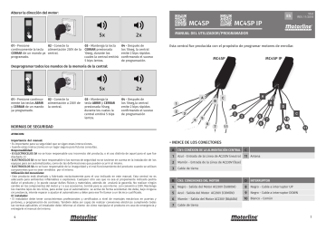 Motorline MC4SP Manual - Guía del Usuario | Manualzz