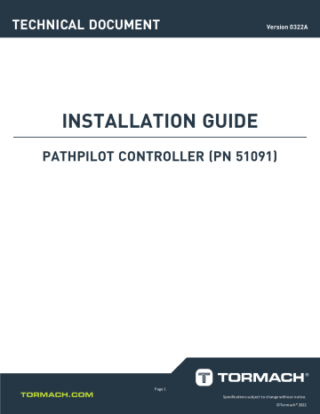 Tormach PATHPILOT CONTROLLER Installation Guide | Manualzz