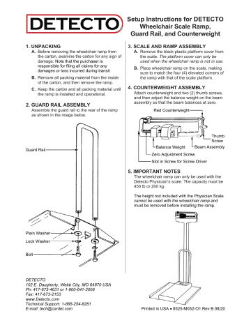Detecto 485 Series Wheelchair Scale Instructions - PDF Download | Manualzz