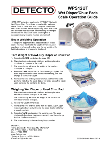 Detecto WPS12UT Operation guide | Manualzz