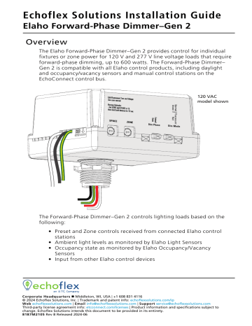 Echoflex Forward-Phase Dimmer Installation Guide | Manualzz