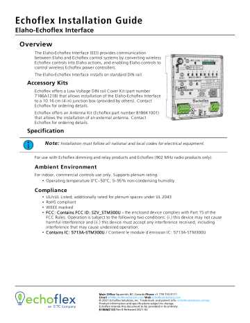 Echoflex Elaho-Interface Programming Guide | Manualzz