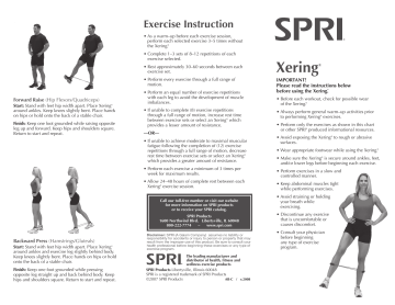SPRI Xering Exercise Guide: Resistance Band Workout Manual | Manualzz