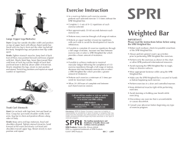SPRI Weighted Bar Exercise Guide - Download PDF | Manualzz