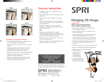 SPRI Hanging Ab Straps Exercise Guide | Manualzz