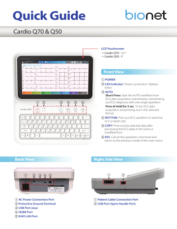 Bionet Cardio Q70 Quick guide | Manualzz